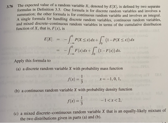 Solved 76 The expected value of a random variable X, denoted | Chegg.com