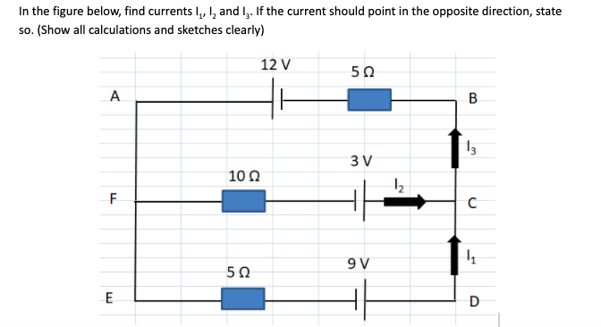 Solved In the figure below, find currents ,, , and Iz. If | Chegg.com