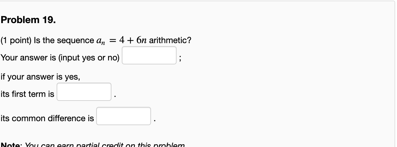 Solved Problem 19 1 Point Is The Sequence An 4 6n 