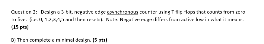 Solved Question 2: Design a 3-bit, negative edge | Chegg.com