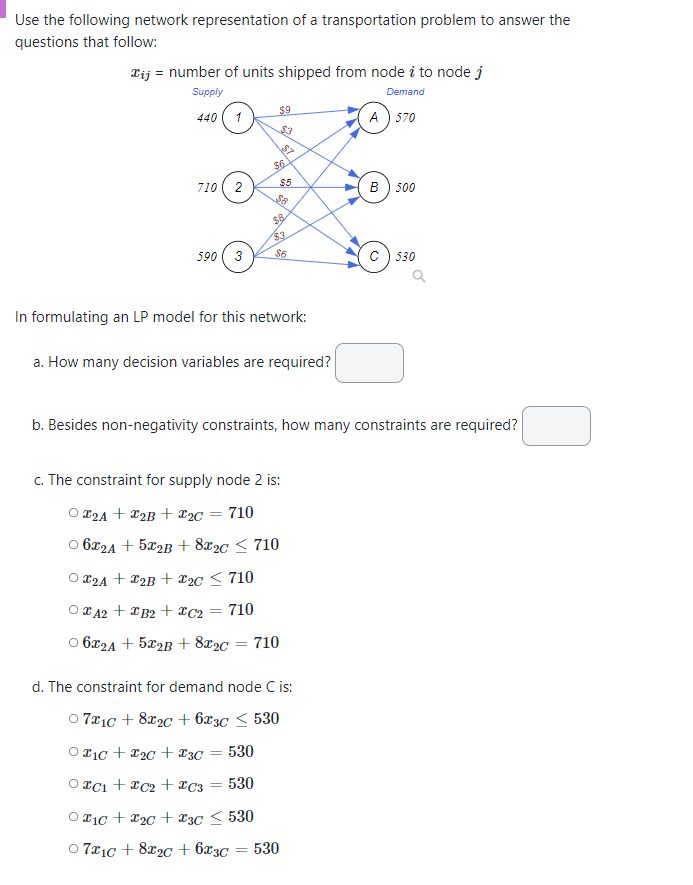 Solved Use the following network representation of a | Chegg.com