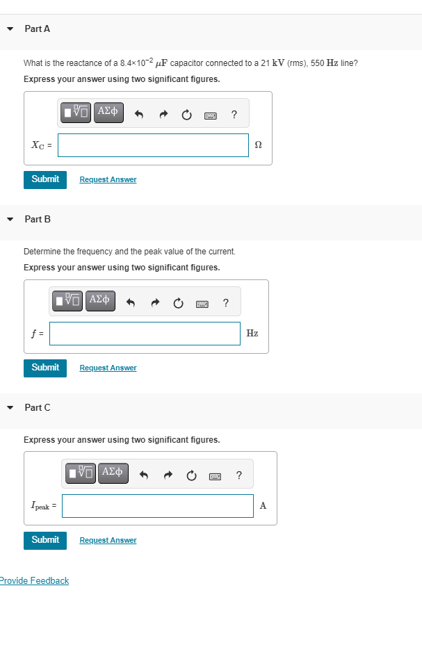Solved What is the reactance of a 8.4×10−2μF capacitor | Chegg.com