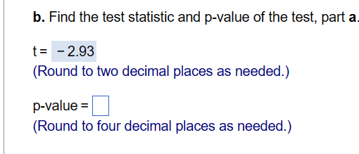 b. Find the test statistic and p-value of the test, | Chegg.com
