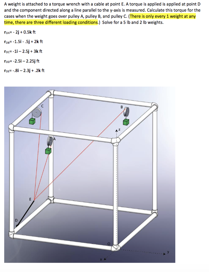 Solved A weight is attached to a torque wrench with a cable | Chegg.com