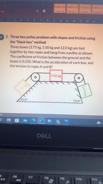 Solved 5. Three box pulley problem with slopes and friction | Chegg.com
