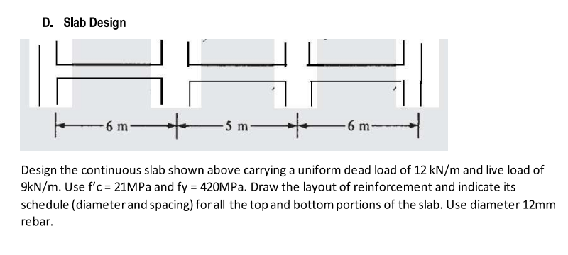 Solved Design the continuous slab shown above carrying a | Chegg.com
