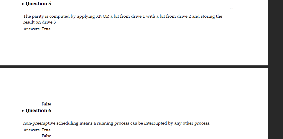 Solved Question 5 The parity is computed by applying XNOR a | Chegg.com