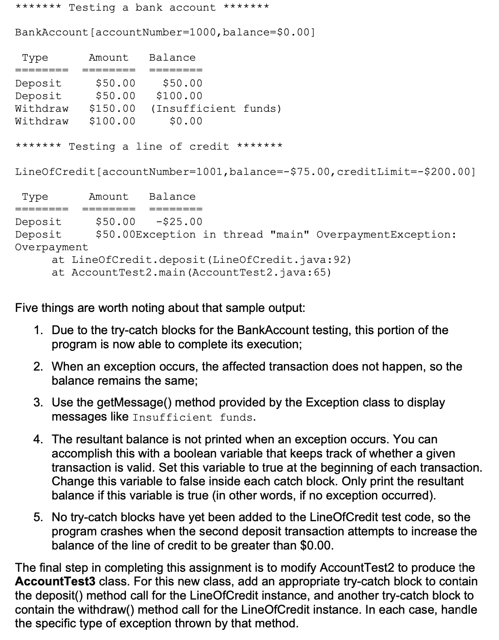 Solved Bank Accounts Documentation for the BankAccount class | Chegg.com