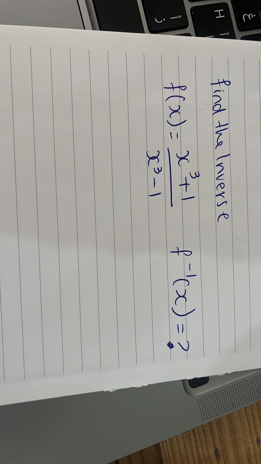 Solved find the Inverse f(x)=x3−1x3+1f−1(x)=? | Chegg.com