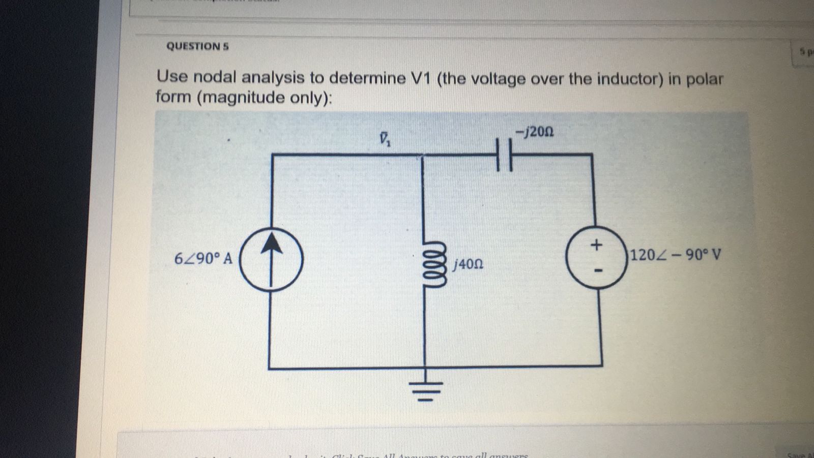 Solved Use nodal analysis to determine V1 (the voltage over | Chegg.com