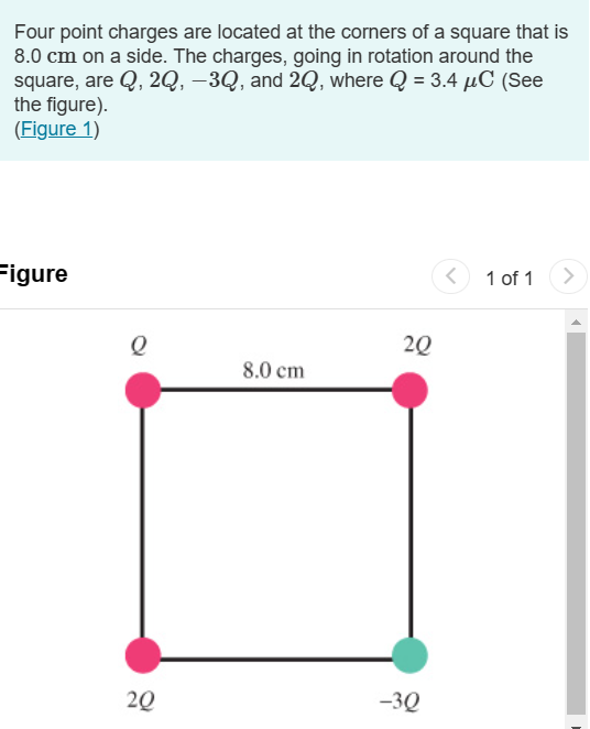 Solved Four point charges are located at the corners of a | Chegg.com