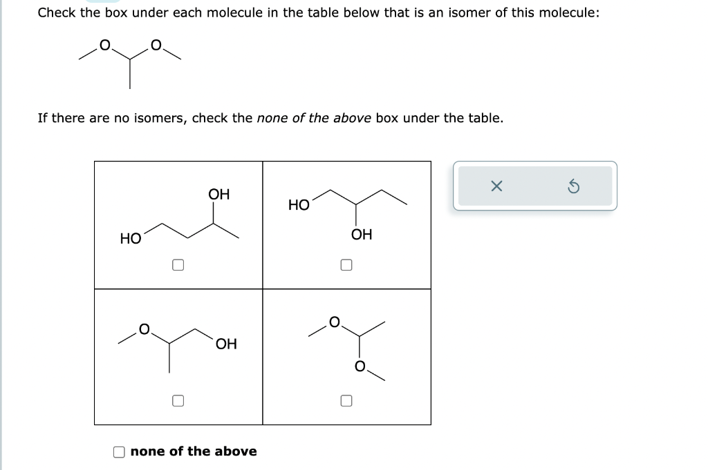 Solved Check the box under each molecule in the table below | Chegg.com