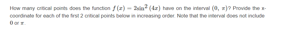Solved How many critical points does the function | Chegg.com
