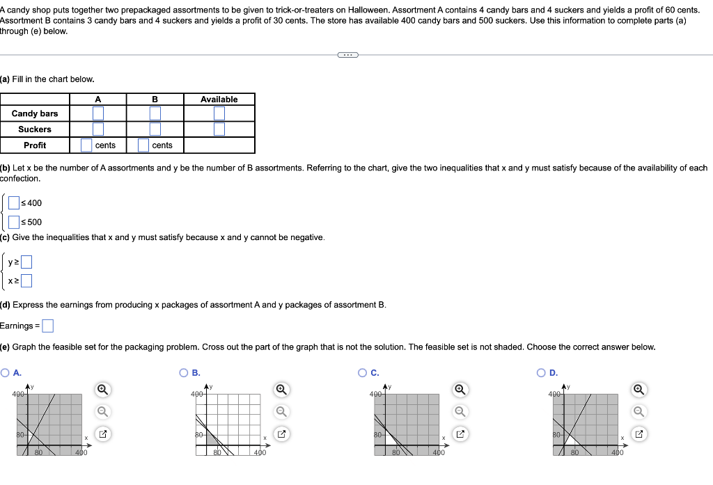 Solved A candy shop puts together two prepackaged | Chegg.com