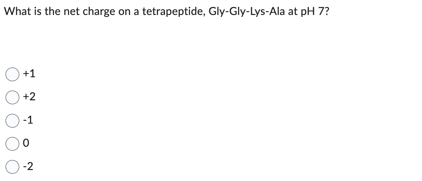 Solved What is the net charge on a tetrapeptide, | Chegg.com
