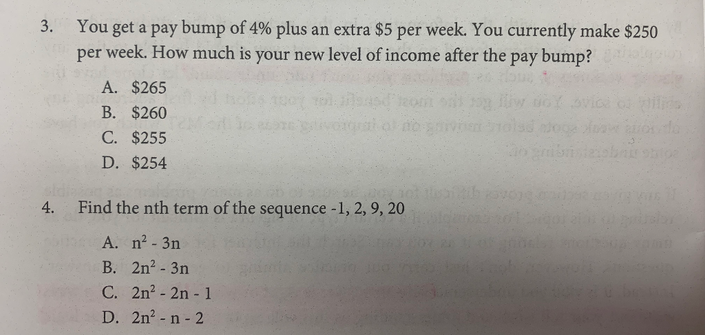 Solved You get a pay bump of 4% plus an extra $5 per week. | Chegg.com
