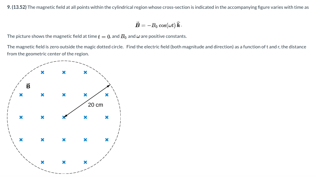 Solved 9. (13.52) The magnetic field at all points within | Chegg.com