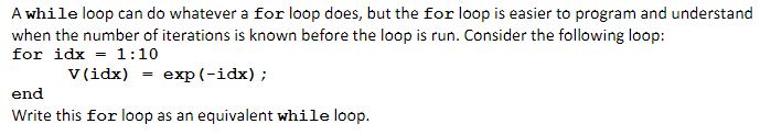Solved Matlab Excerpt from seed file: for idx = 1:10 | Chegg.com