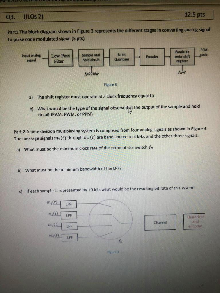 Solved mer Q3. (ILOs 2) 12.5 pts Part1 The block diagram | Chegg.com