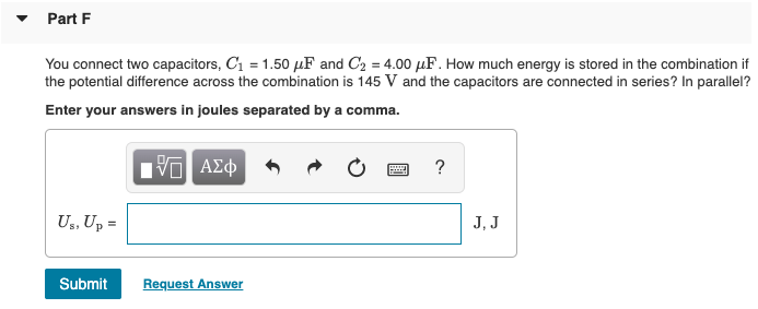 Solved You connect two capacitors, C1C1 = 1.50 μFμF and C2C2 | Chegg.com