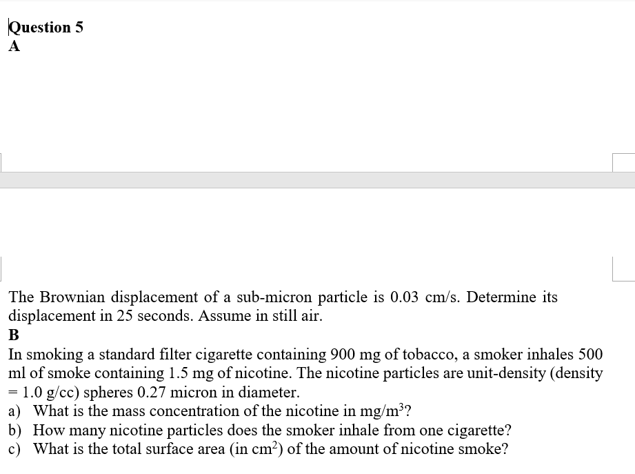 Solved The Brownian displacement of a sub-micron particle is | Chegg.com