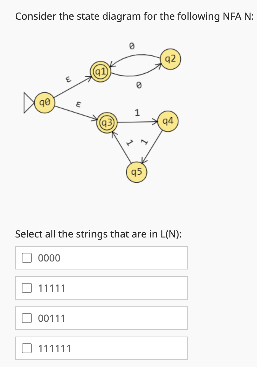 Solved Consider the state diagram for the following NFA N: | Chegg.com