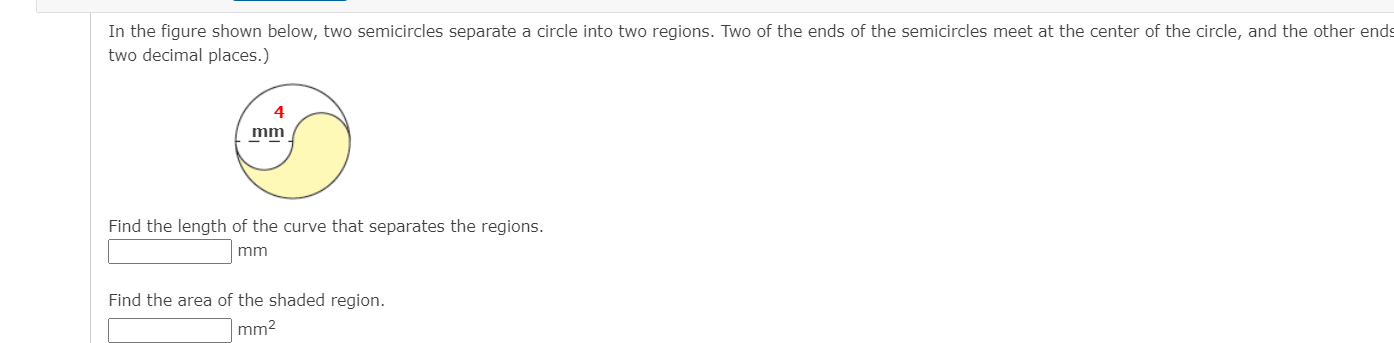 Solved In the figure shown below, two semicircles separate a | Chegg.com