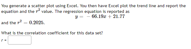 Solved You generate a scatter plot using Excel. You then | Chegg.com
