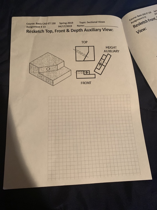 Solved Topic: Sectional Views Course: Basic CAD ET 150 | Chegg.com