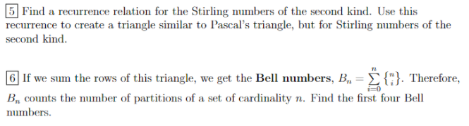 Solved Find a recurrence relation for the Stirling numbers | Chegg.com