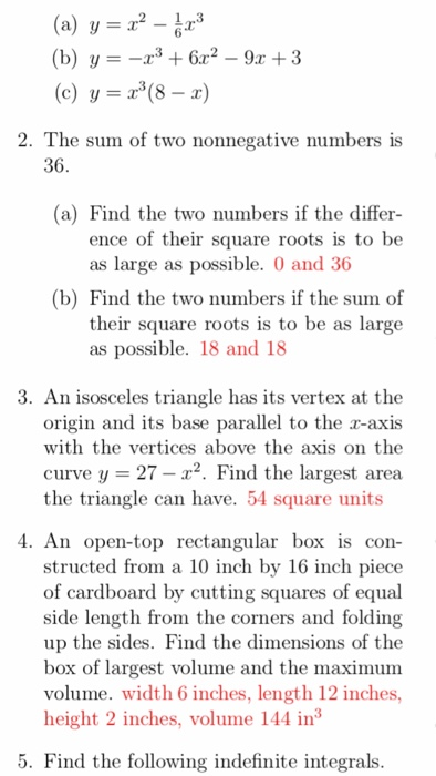 Solved i need help with number 3&4 and the answer is in red | Chegg.com