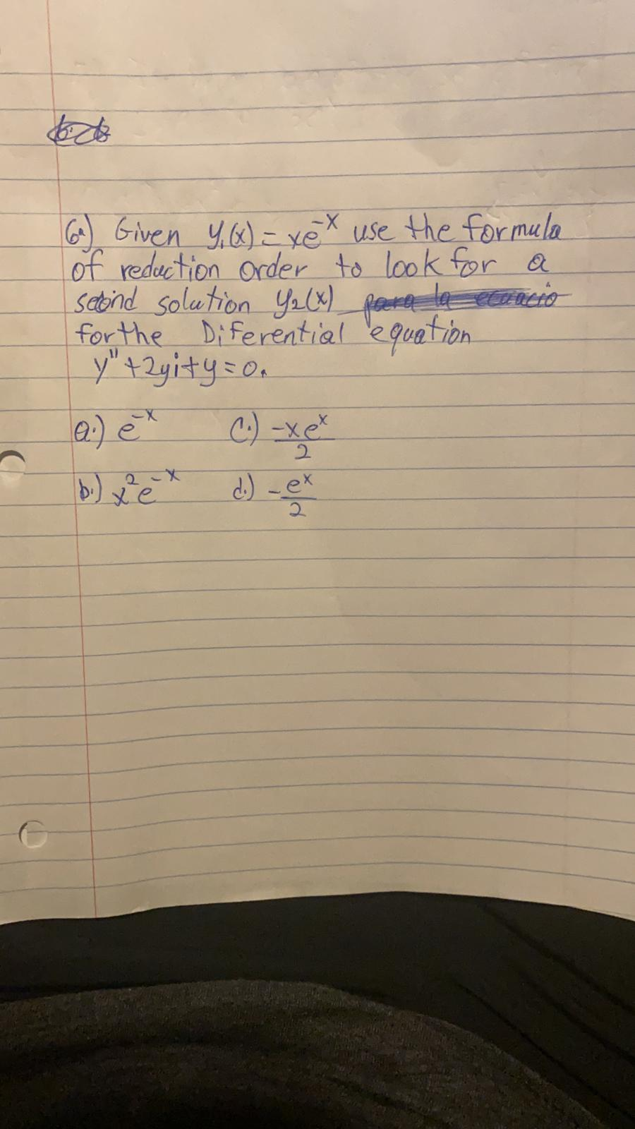 Solved 6) Given 4, 6) = xex use the formula of reduction | Chegg.com
