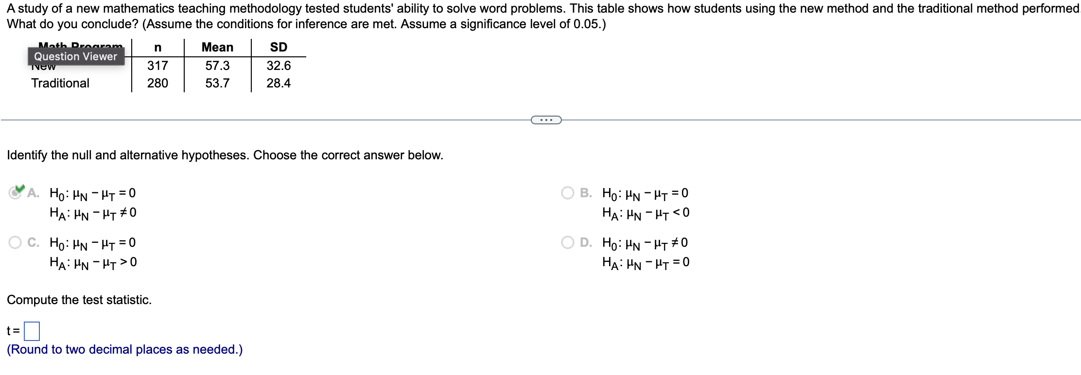 Solved A study of ﻿a new mathematics teaching methodology | Chegg.com