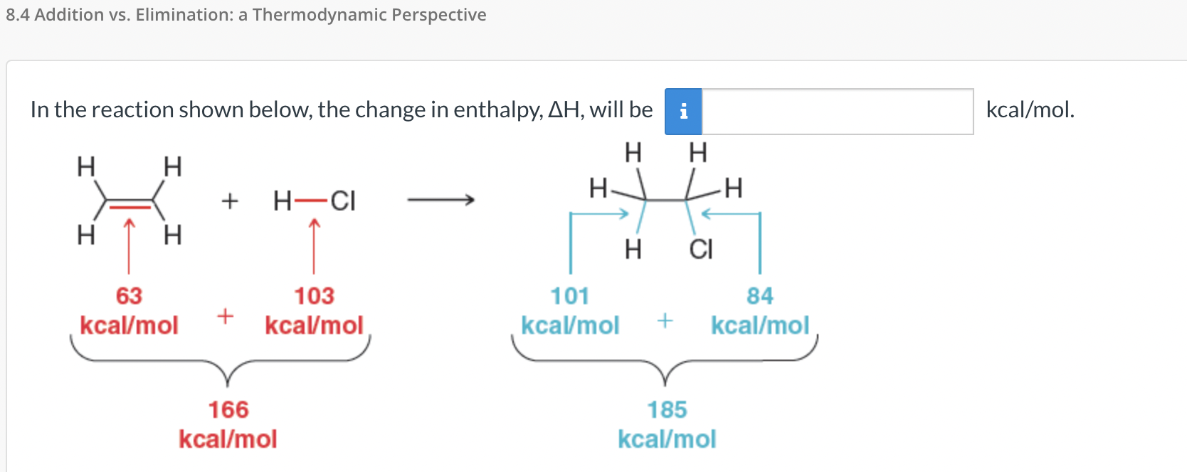Solved 8.4 Addition vs. Elimination: a Thermodynamic | Chegg.com