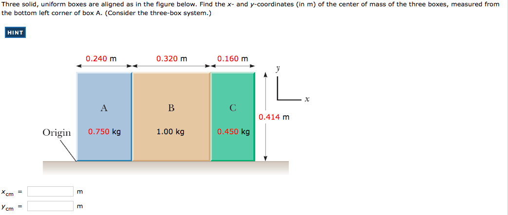 Solved Three solid, uniform boxes are aligned as in the | Chegg.com