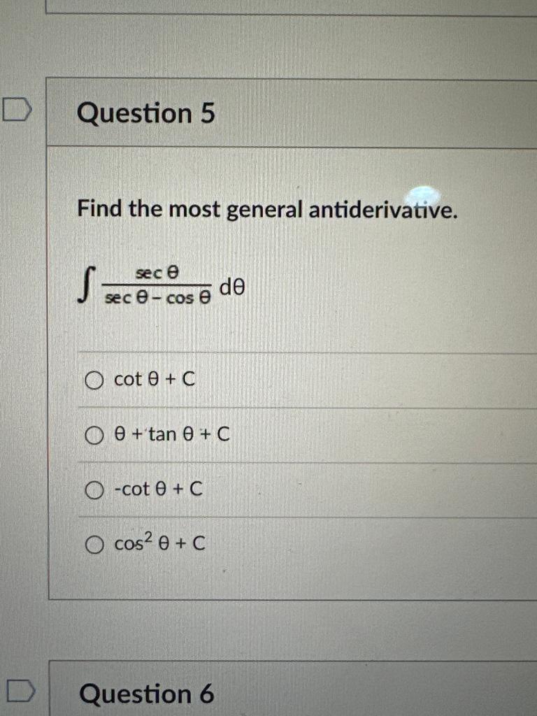 Solved Find the most general antiderivative. | Chegg.com