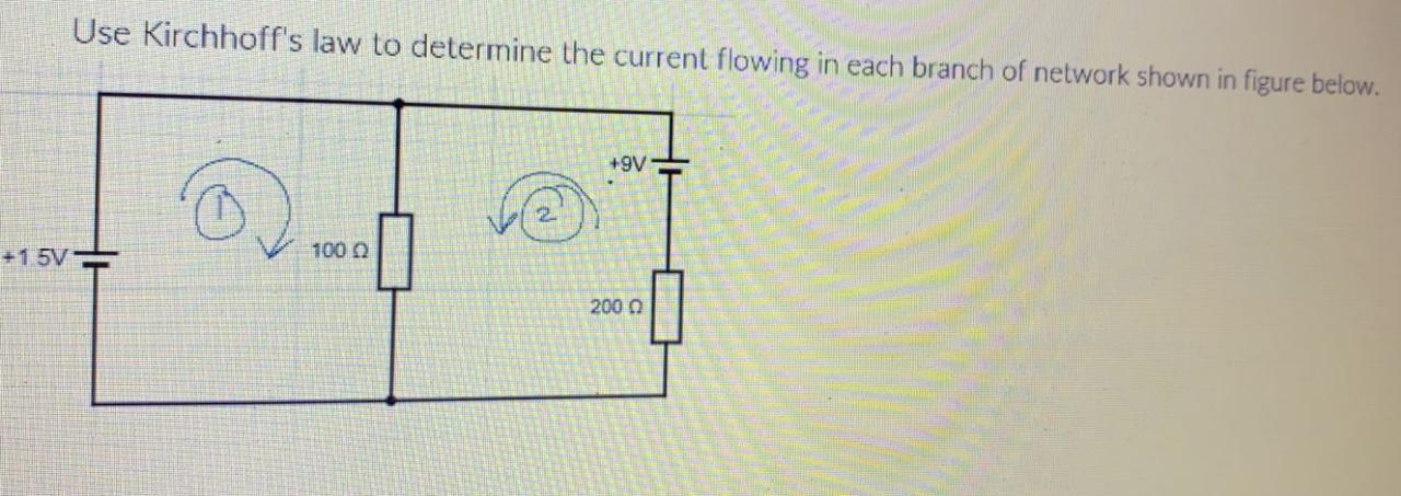 Solved Use Kirchhoff's law to determine the current flowing | Chegg.com