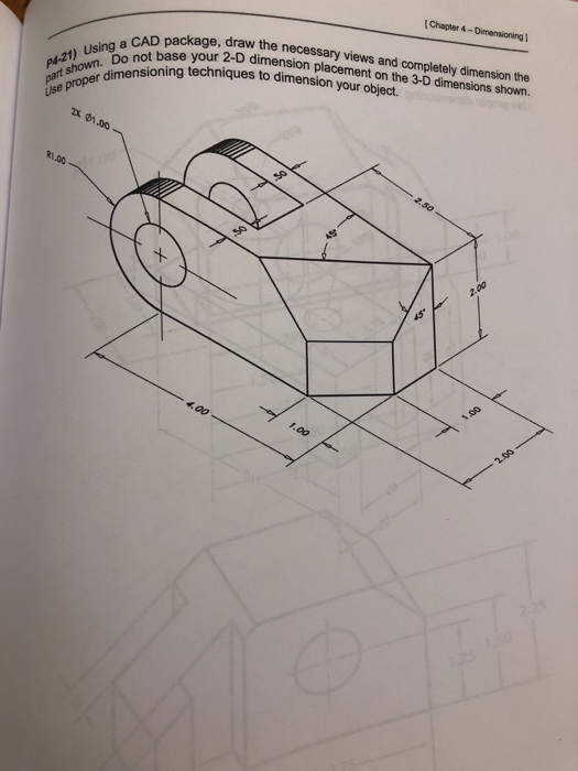 Solved Chapter 4-Dimensioning 1 AD package, draw the | Chegg.com