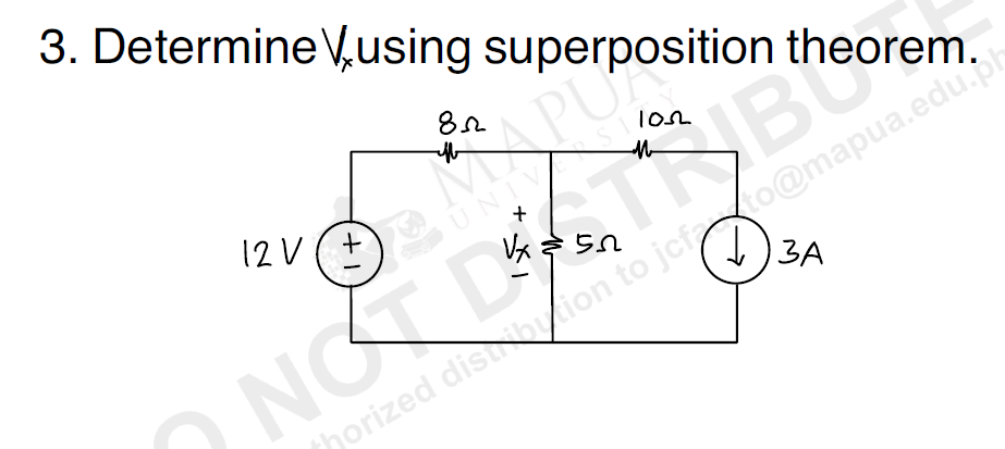 Solved 3. Determine Vx using superposition theorem. | Chegg.com