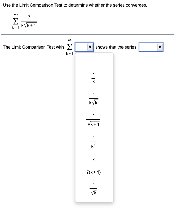 Solved Use the Limit Comparison Test to determine whether | Chegg.com