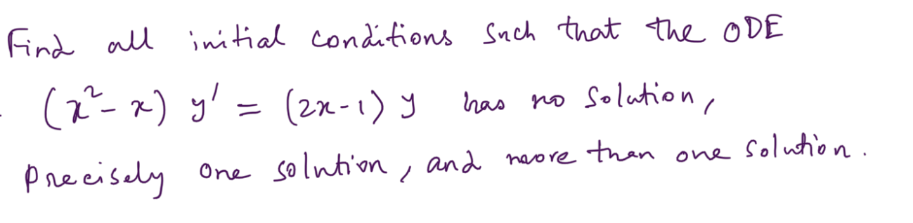 Solved 2 Find all initial conditions such that the ODE (- | Chegg.com