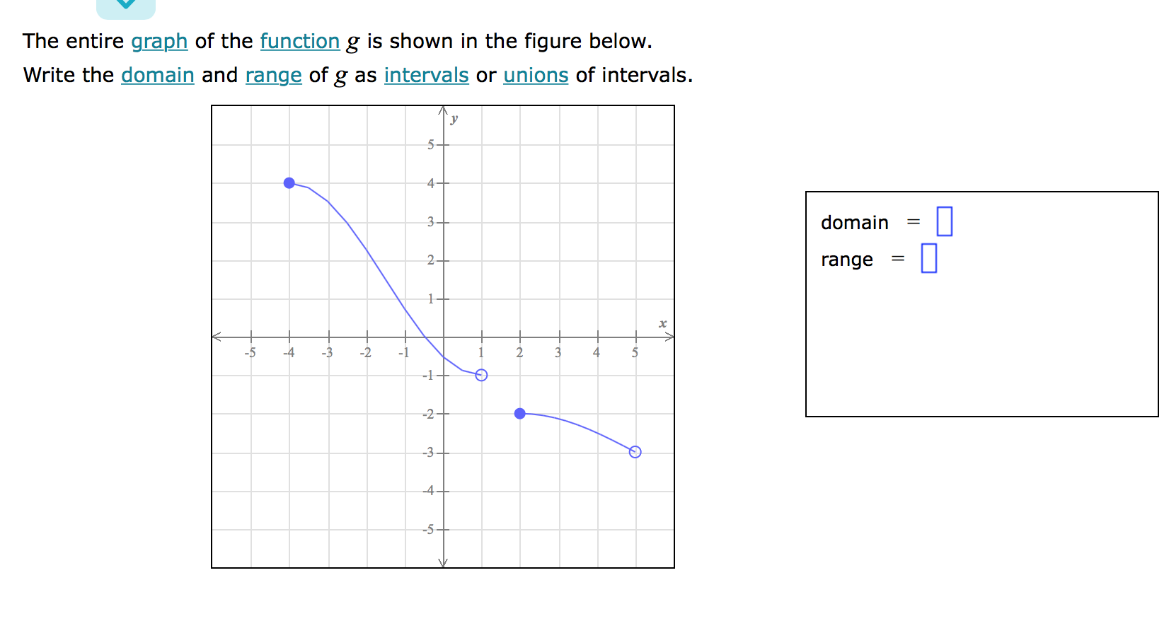 Solved The entire graph of the function g is shown in the | Chegg.com