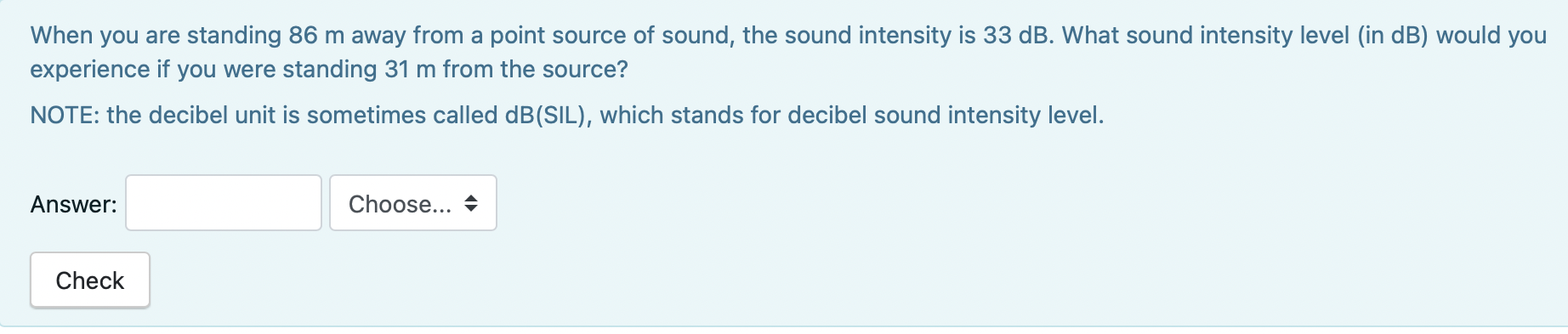 Solved When you are standing 86 m away from a point source | Chegg.com