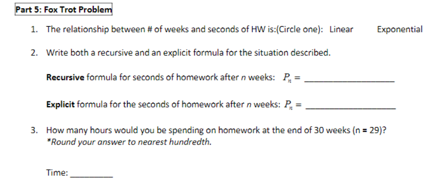 Solved 2. Write both a recursive and an explicit formula for | Chegg.com