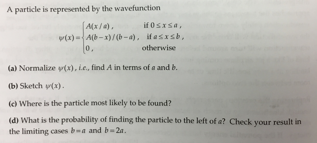Solved A particle is represented by the wavefunction A(x / | Chegg.com