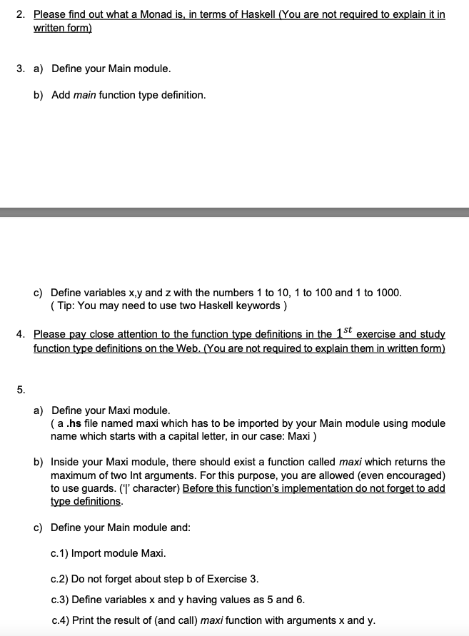 Solved 2 Please Find Out What A Monad Is In Terms Of 