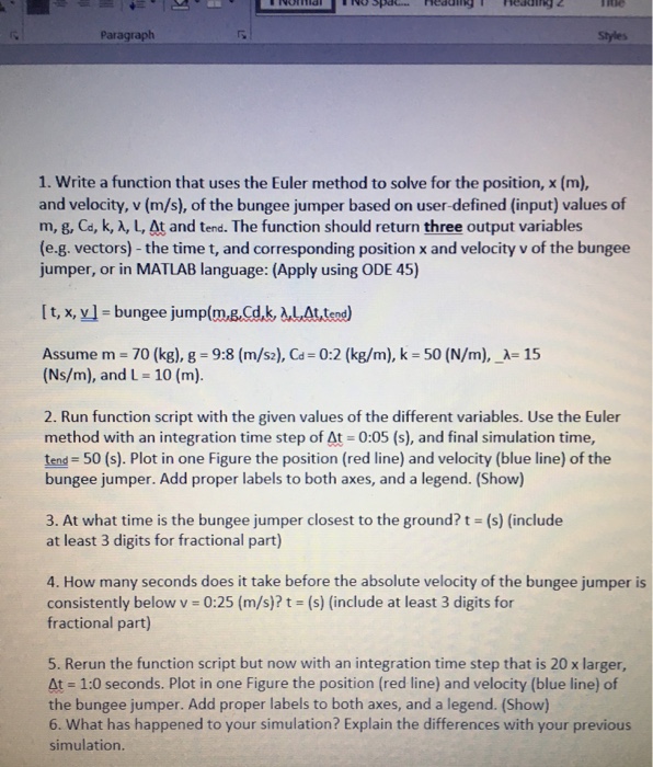 Solved Bungee jumping involves two separate modes: an | Chegg.com
