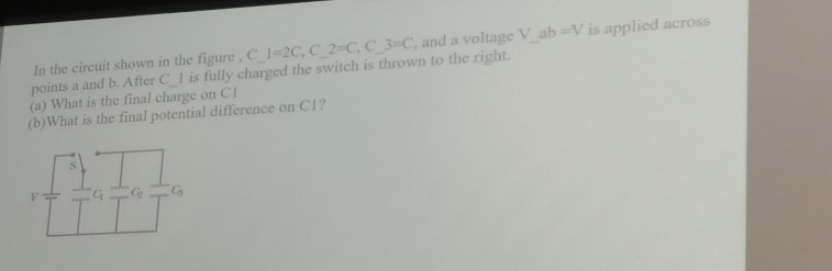 Solved In the circuit shown in the figure. C1=2, C2=CC3=C, | Chegg.com