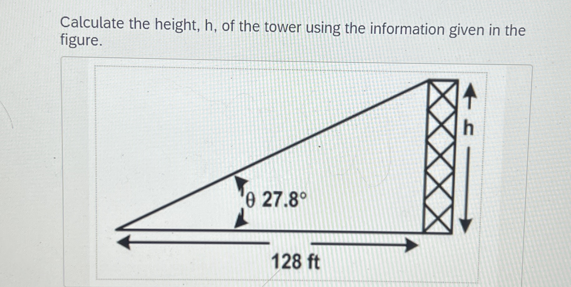 Solved Calculate the height, h, of the tower using the | Chegg.com