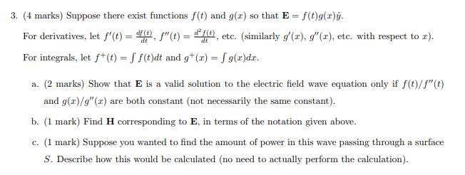 Solved 3. (4 marks) Suppose there exist functions f(t) and | Chegg.com